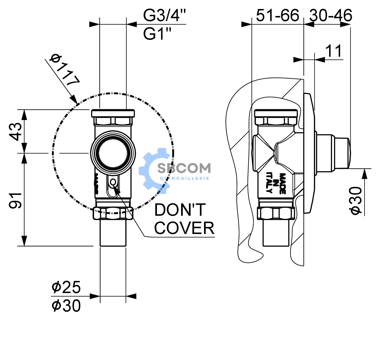 Robinet De Chasse Encastré Temporisé MCM 9455 | SBCOM